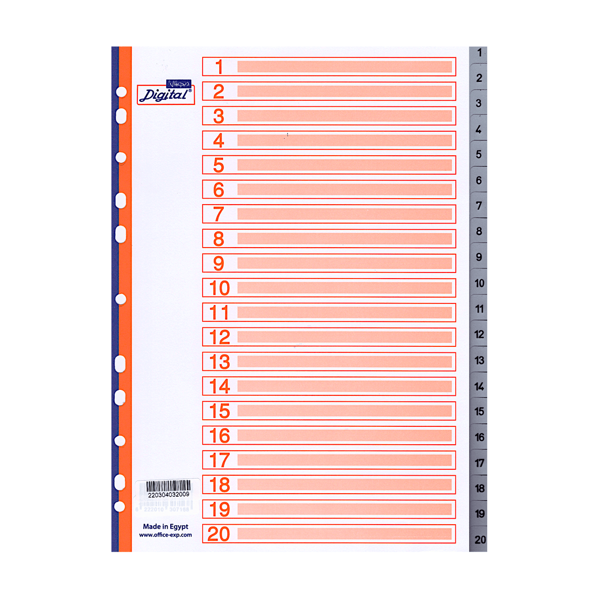 Digital Multi-Tab Numerical Index Dividers – Bayan eShop